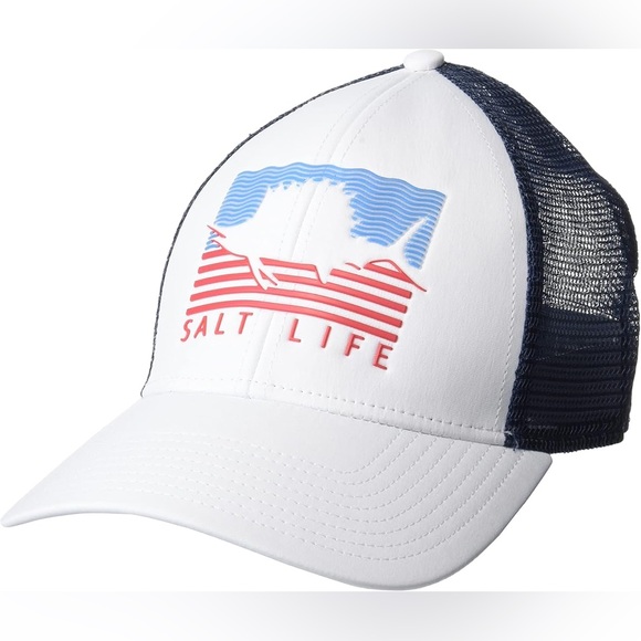 Salt Life | Swim | Salt Life White And Blue Swim Cap With Ventilation ...